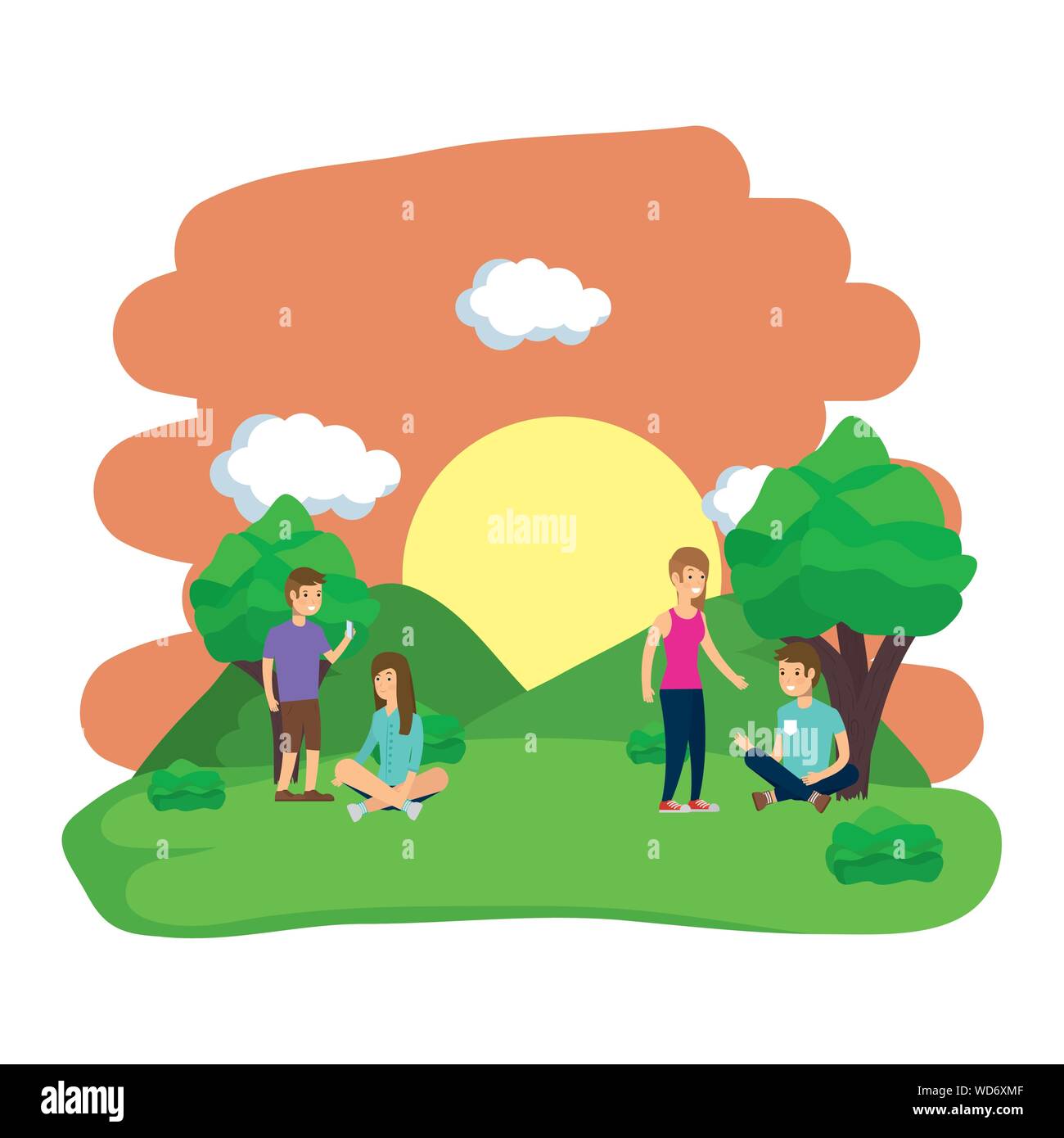 People in park vector design Stock Vector Image & Art - Alamy
