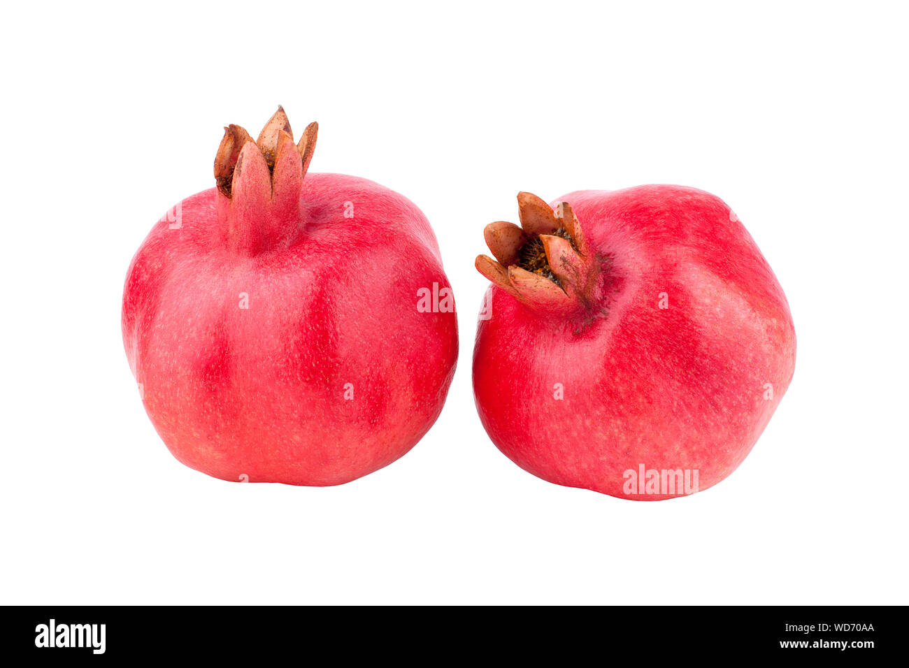 Two red pomegranates on white background isolated close up Stock Photo ...