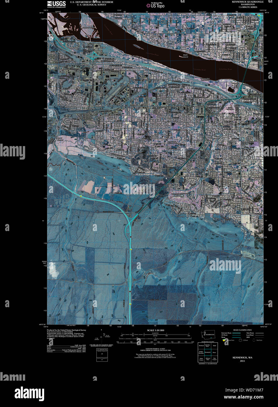 Map of kennewick washington hi-res stock photography and images - Alamy