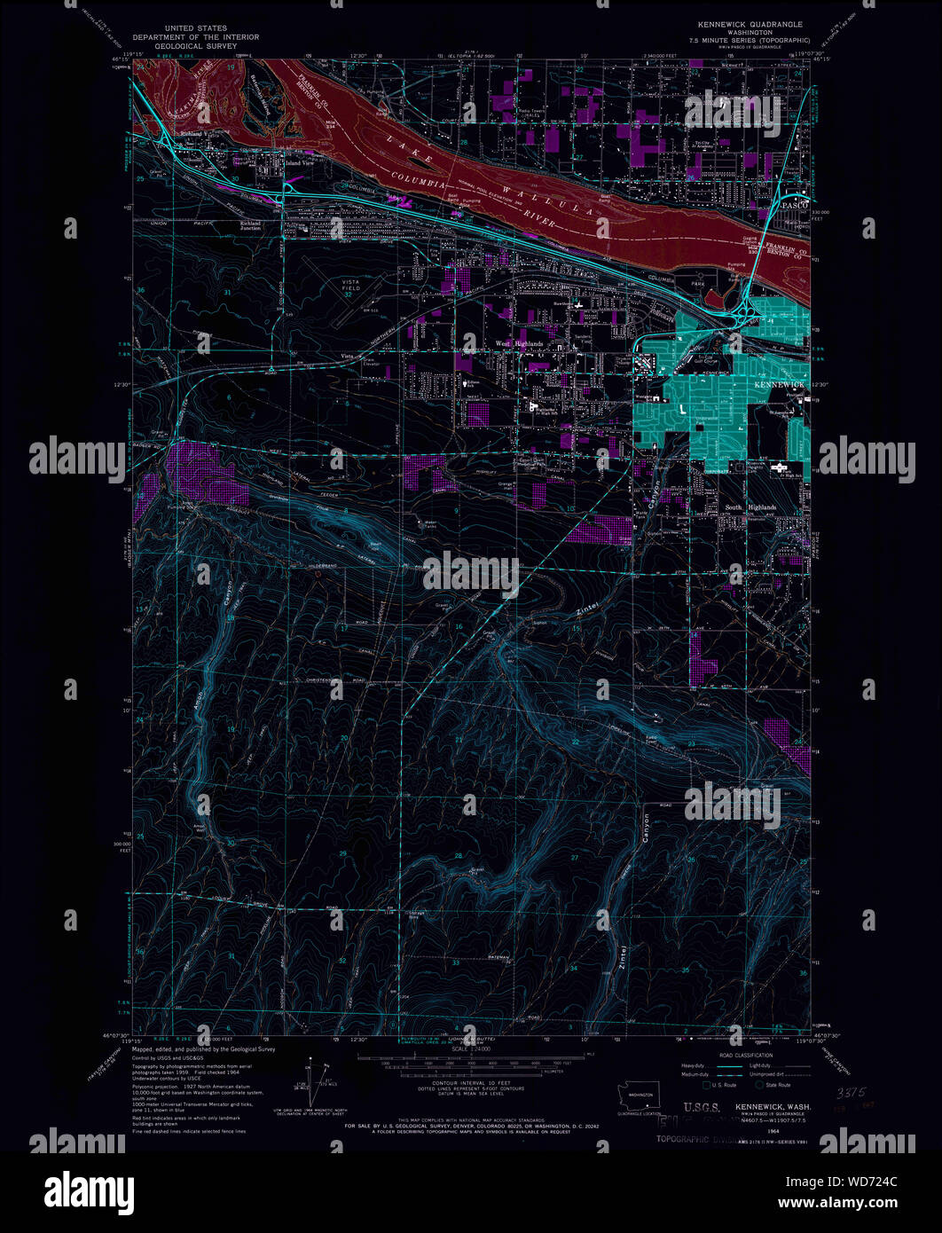 Map of kennewick washington hi-res stock photography and images - Alamy