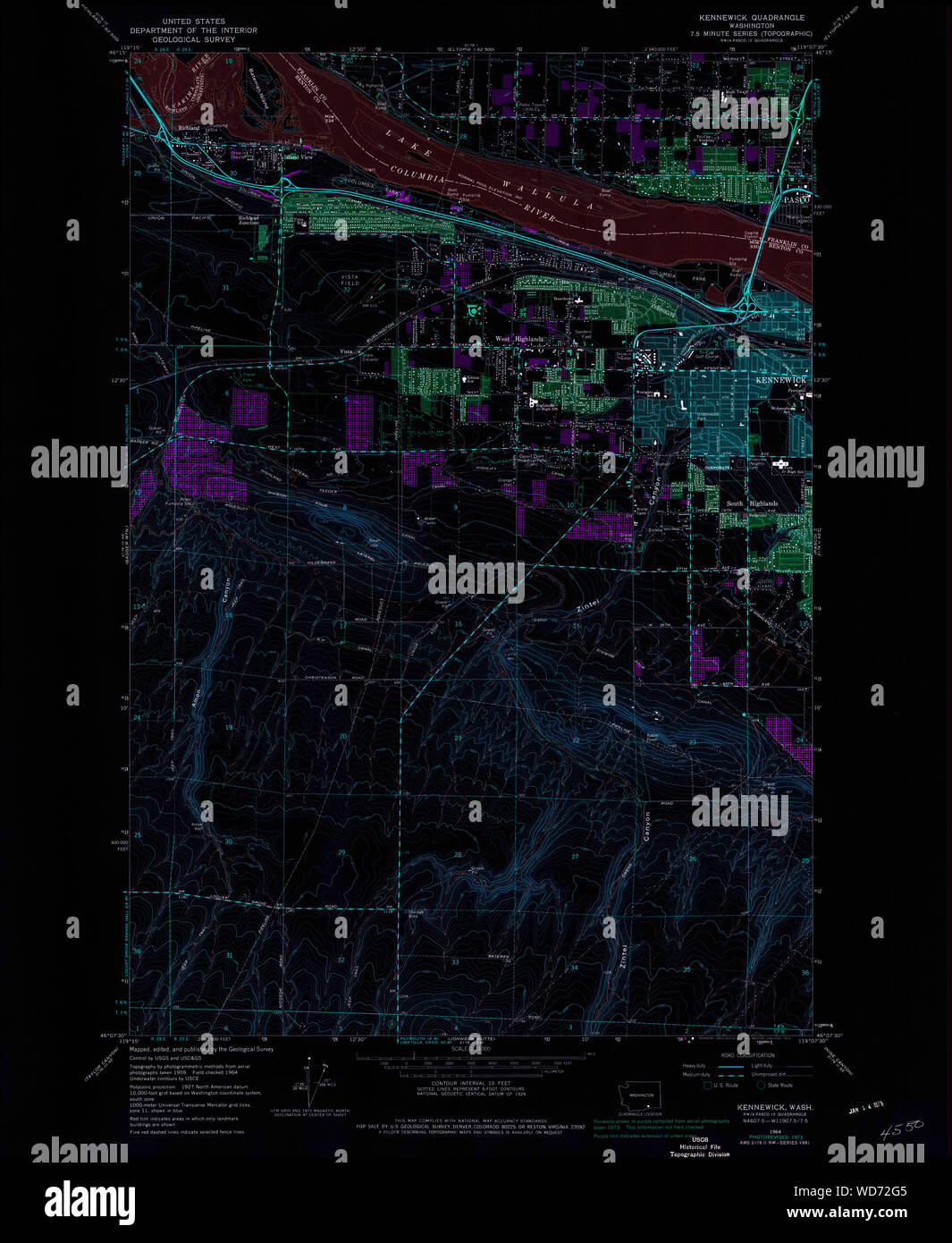 Map of kennewick washington hi-res stock photography and images - Alamy