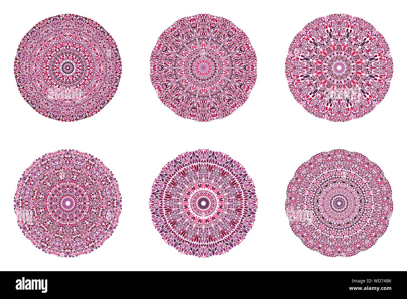 Round circular geometrical abstract petal pattern mandala set - ornate ...