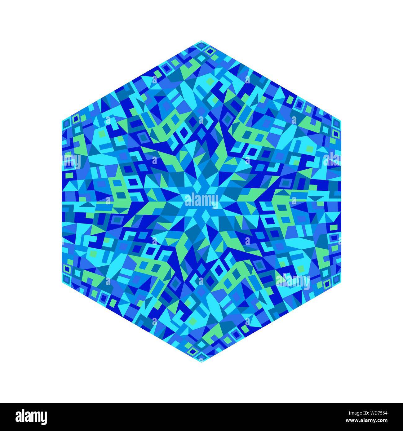 Abstract mosaic ornament hexagon polygon - ornamental hexagonal ...