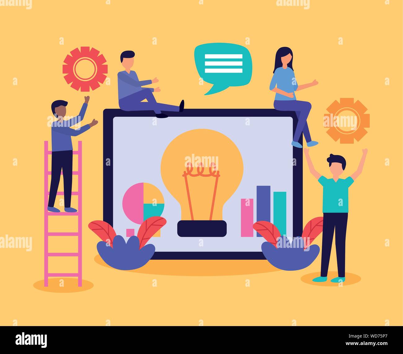 people teamwork flat design image Stock Vector Image & Art - Alamy