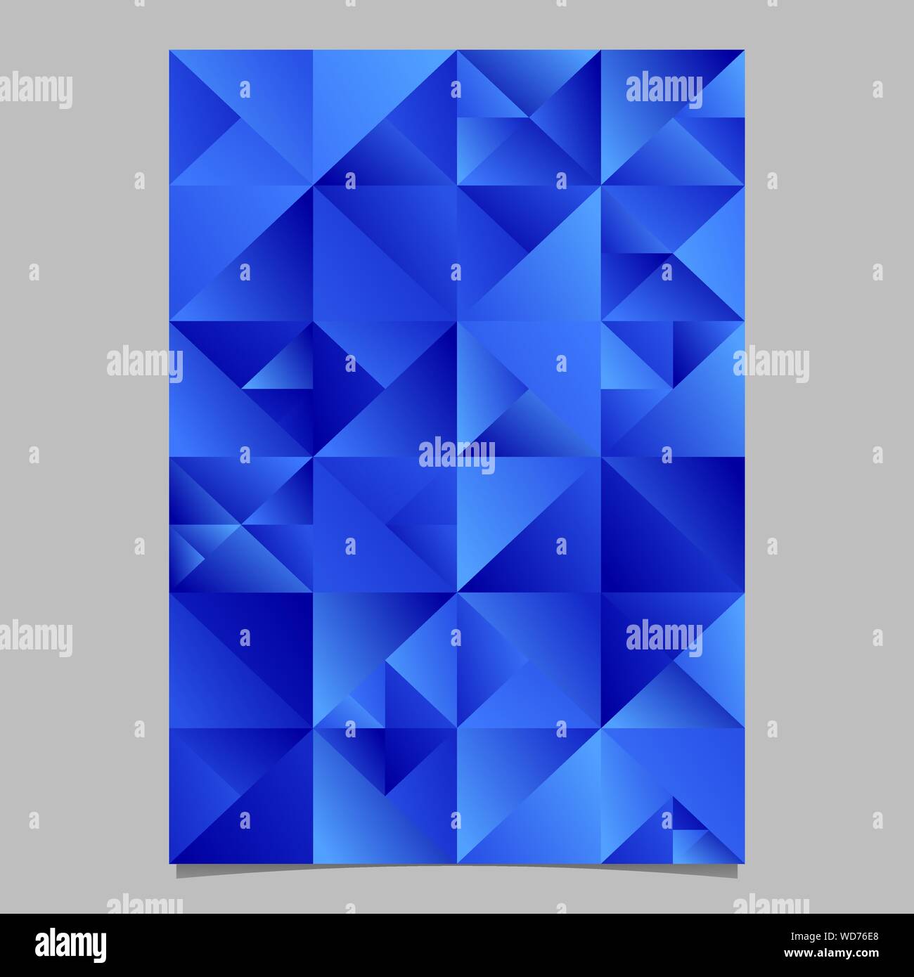 Polygonal triangle brochure template background - abstract blue vector ...