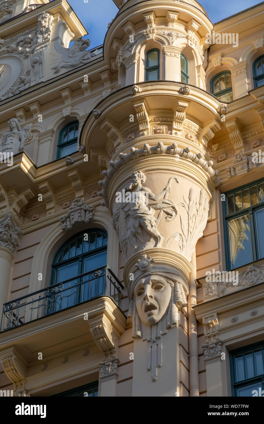 Art Nouveau Architecture on Albert Street, Riga, Latvia, Northern ...