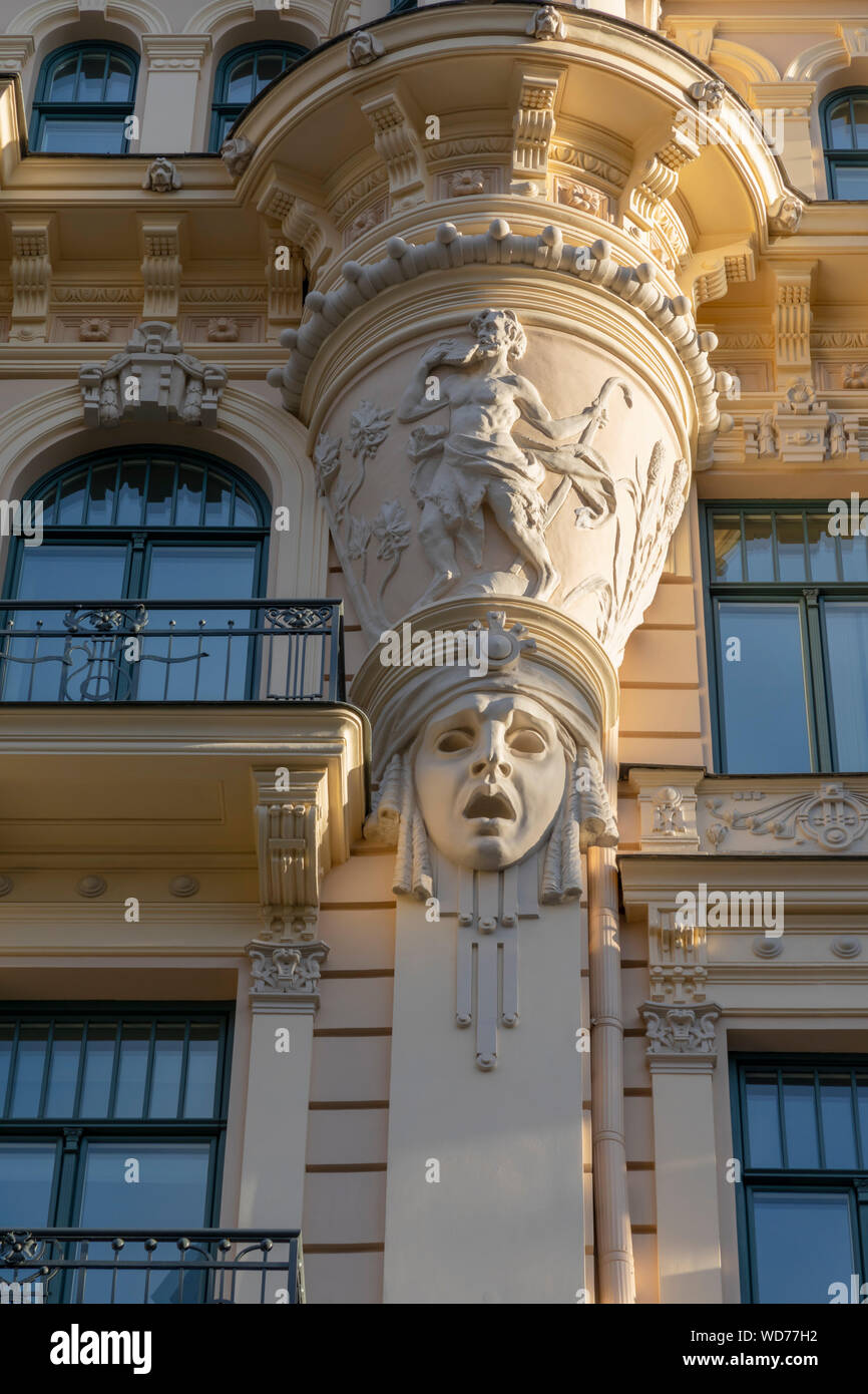 Art Nouveau Architecture on Albert Street, Riga, Latvia, Northern ...