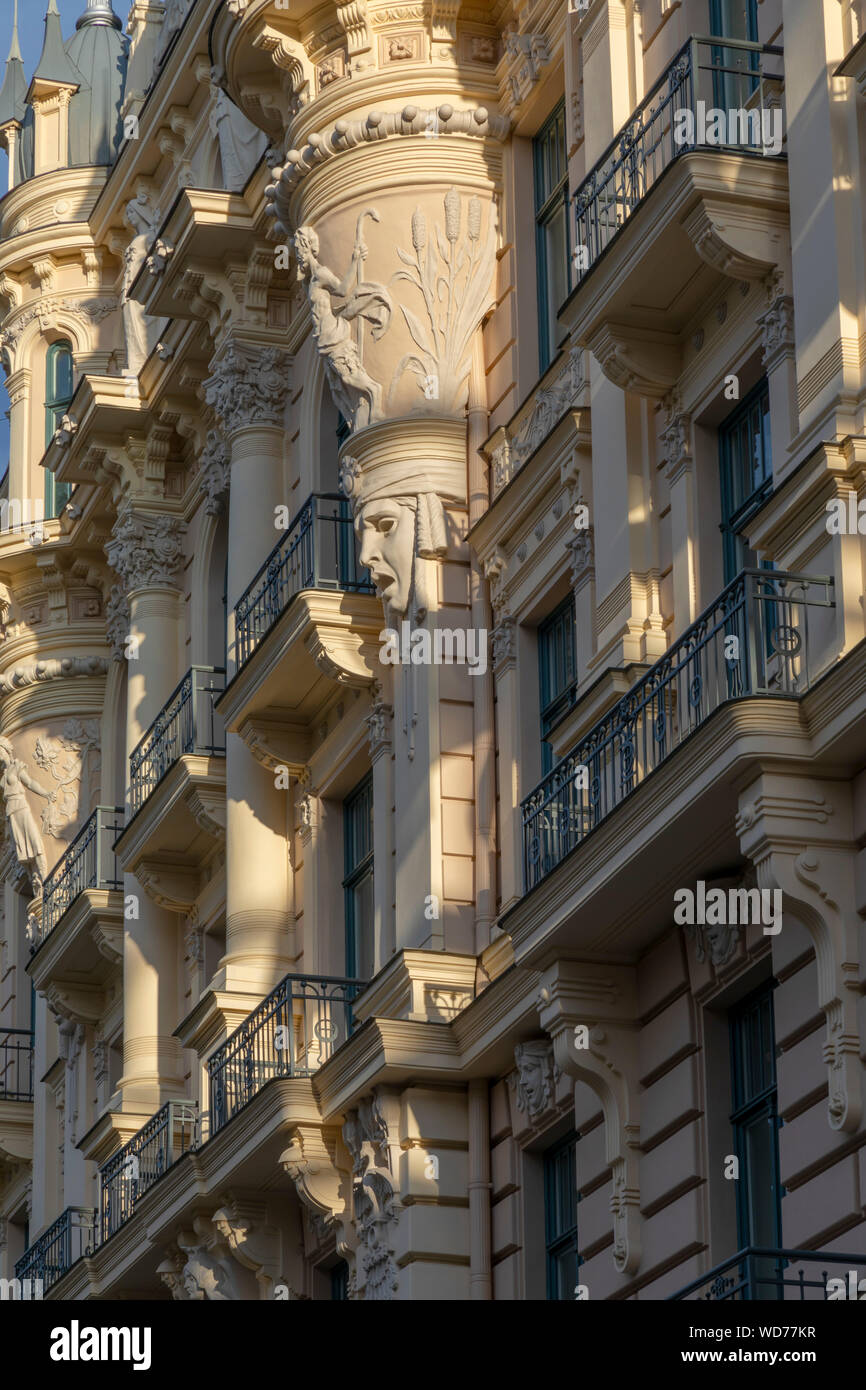 Art Nouveau Architecture on Albert Street, Riga, Latvia, Northern ...