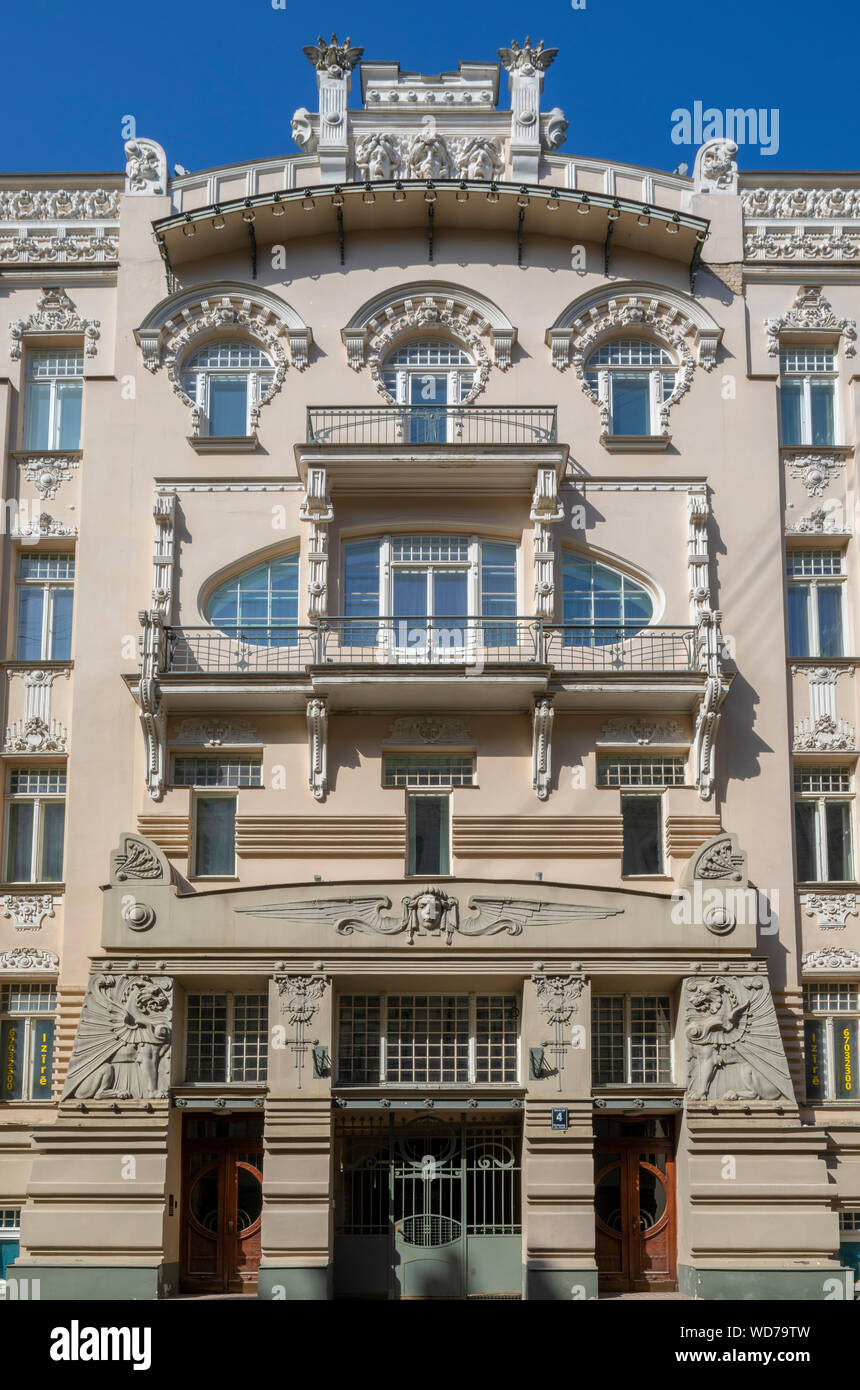 Art Nouveau Architecture on Albert Street, Riga, Latvia, Northern ...