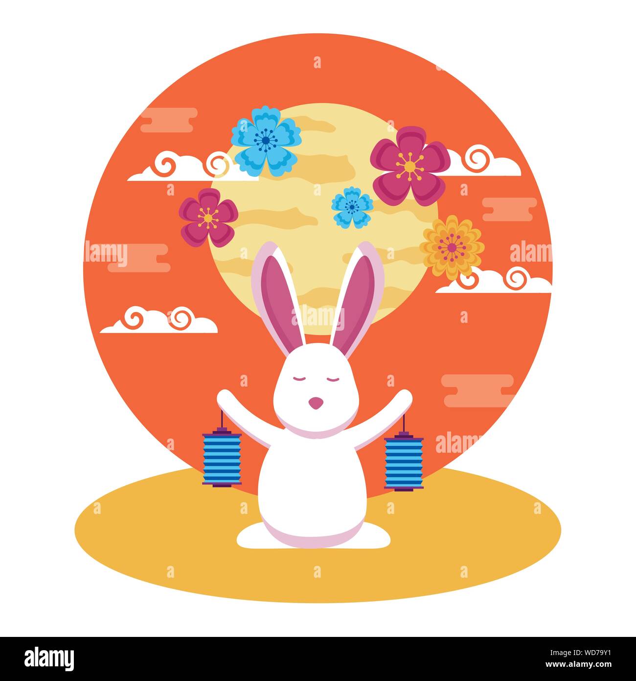 Rabbit of mid autumn festival vector design Stock Vector Image & Art ...