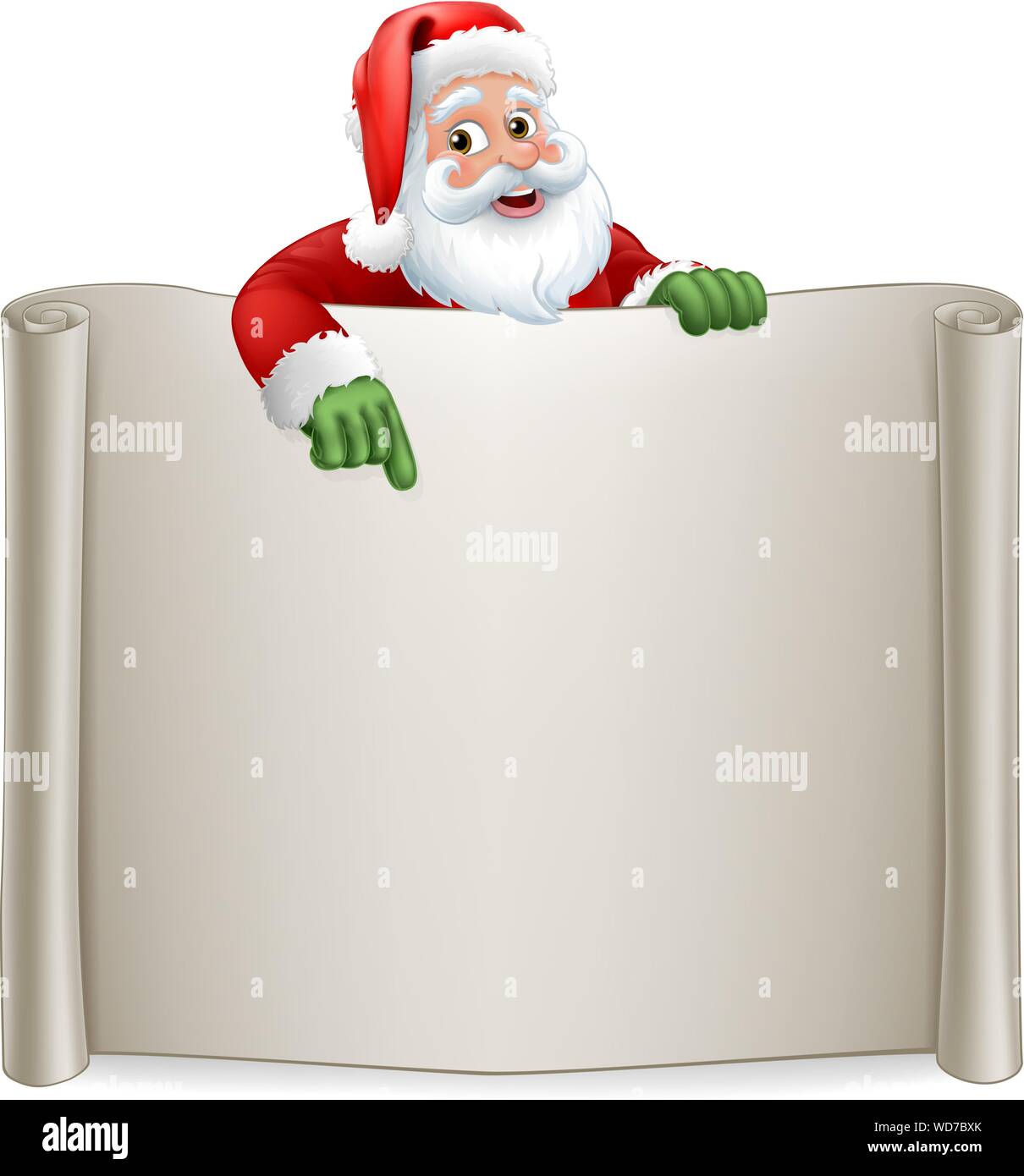 Santa Claus Scroll Sign Christmas Cartoon Stock Vector Image & Art - Alamy