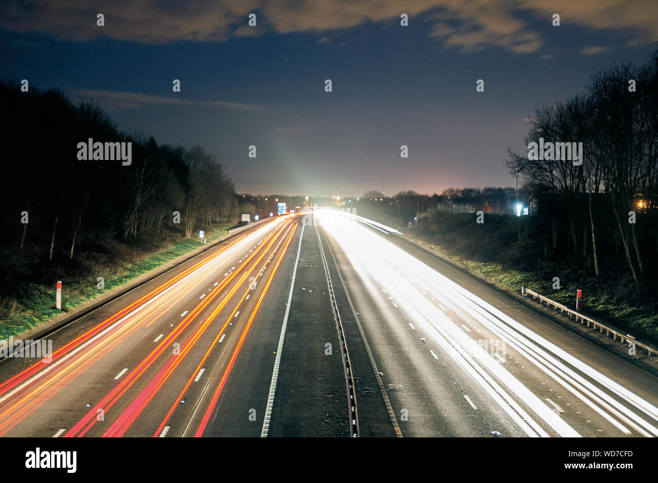 Highway Road Light Night Tree High Resolution Stock Photography and ...