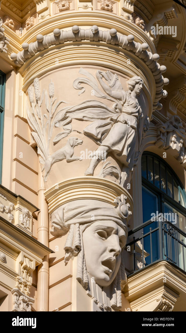 Art Nouveau Architecture on Albert Street, Riga, Latvia, Northern ...