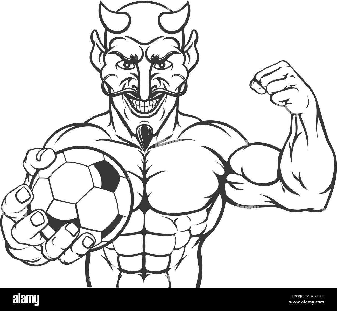 Devil Soccer Football Sports Mascot Holding Ball Stock Vector Image ...
