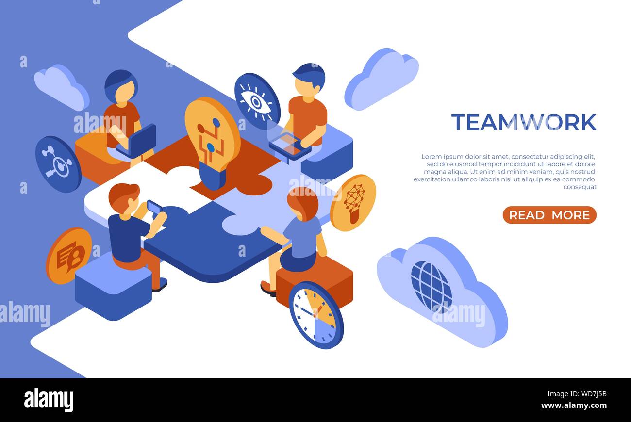 Isometric team work people business and security icons, digital vector ...