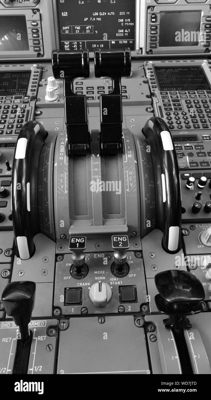 Airplane interior Black and White Stock Photos & Images - Alamy