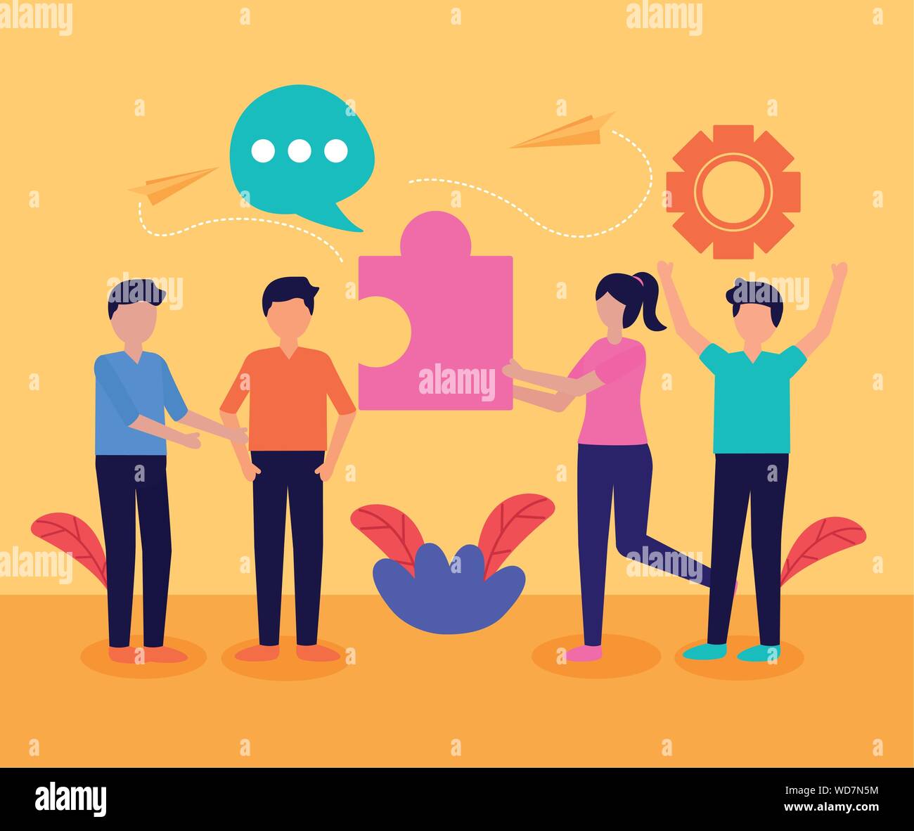 people teamwork flat design image Stock Vector Image & Art - Alamy