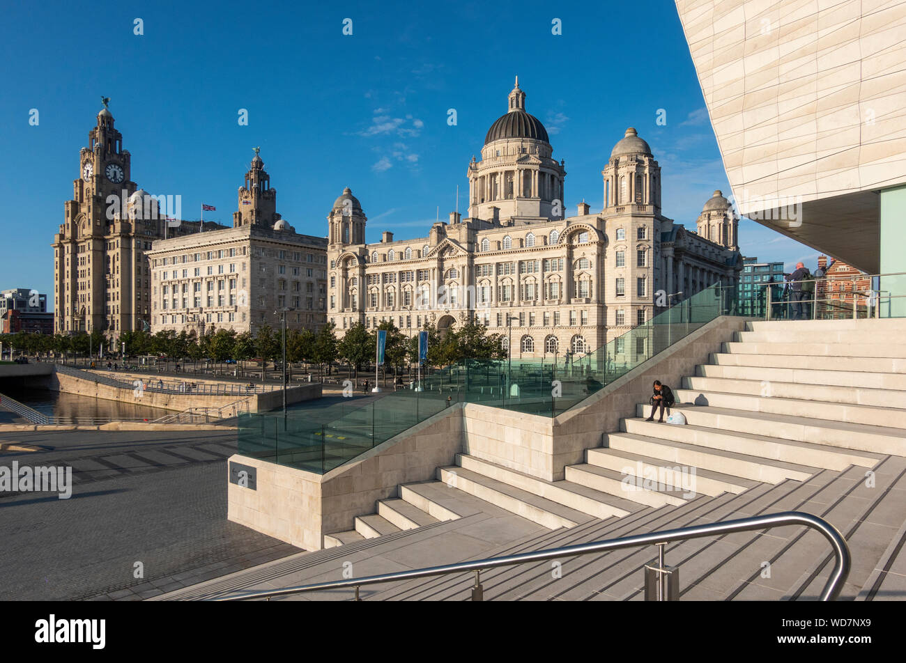 The Three Graces at Pier Head in Liverpool Stock Photo - Alamy