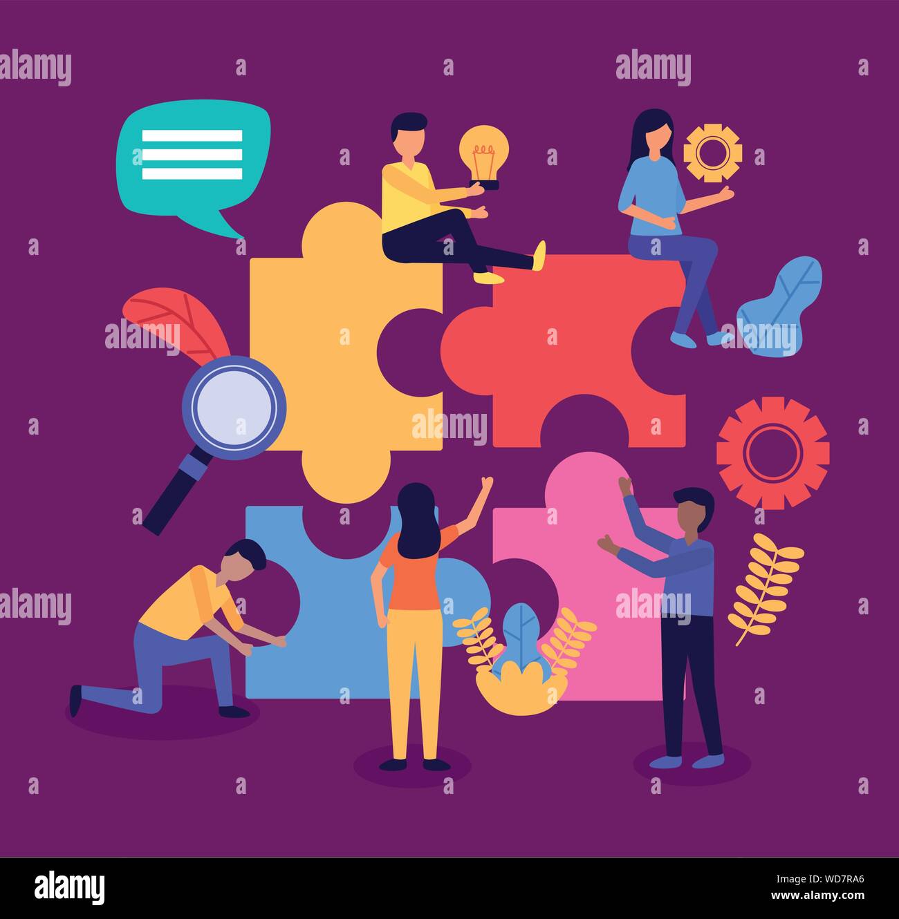 people teamwork flat design image Stock Vector Image & Art - Alamy