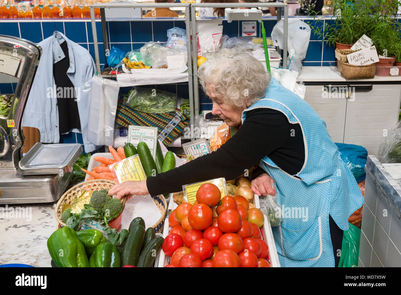 fresh vegetable at the Livramento food market in Setubal town, Portugal ...