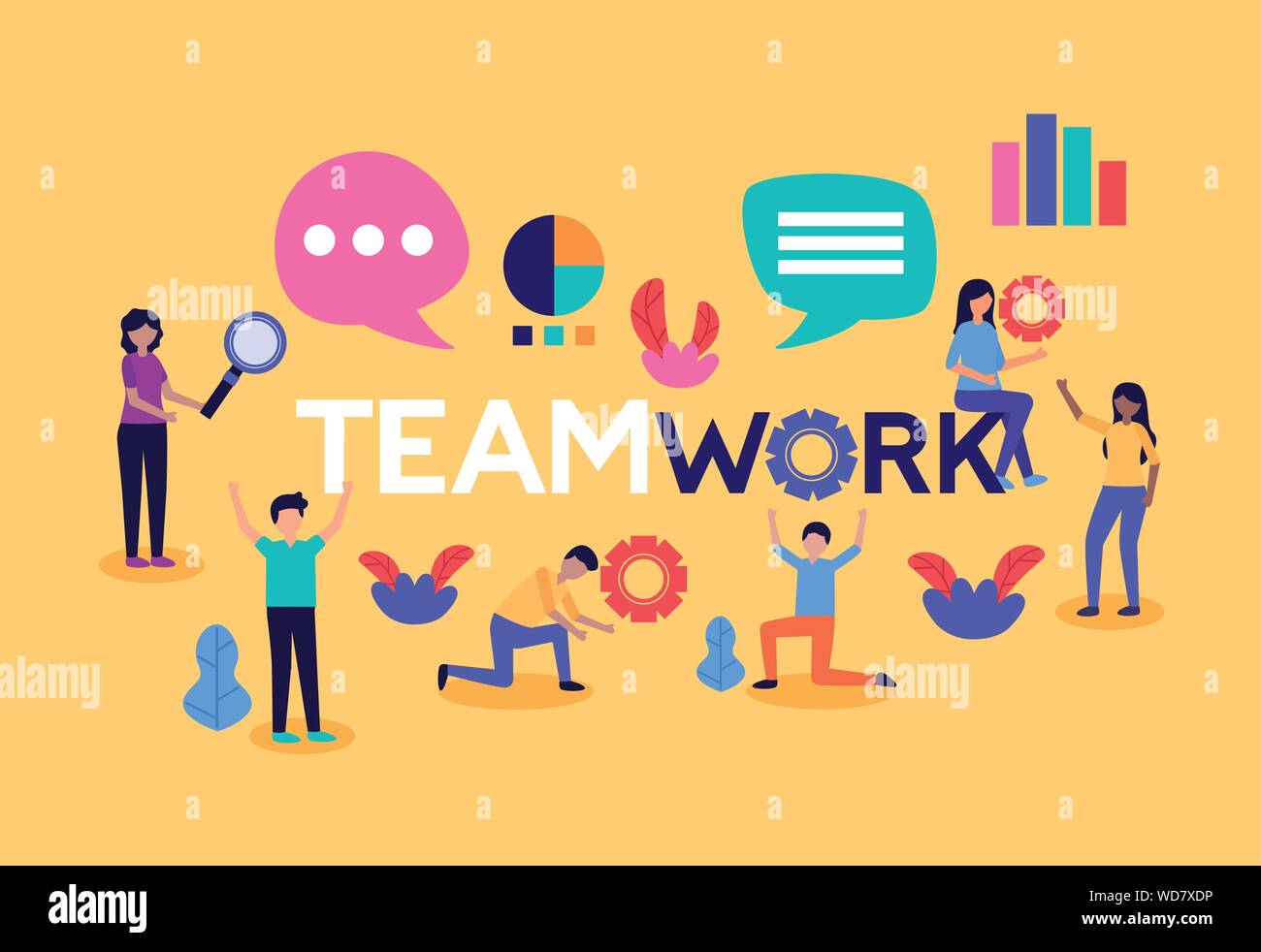 people teamwork flat design image Stock Vector Image & Art - Alamy