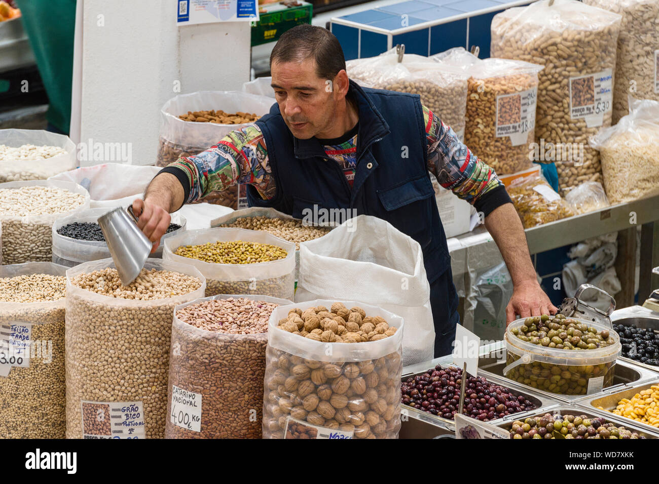 Livramento food market in Setubal town, Portugal Stock Photo - Alamy