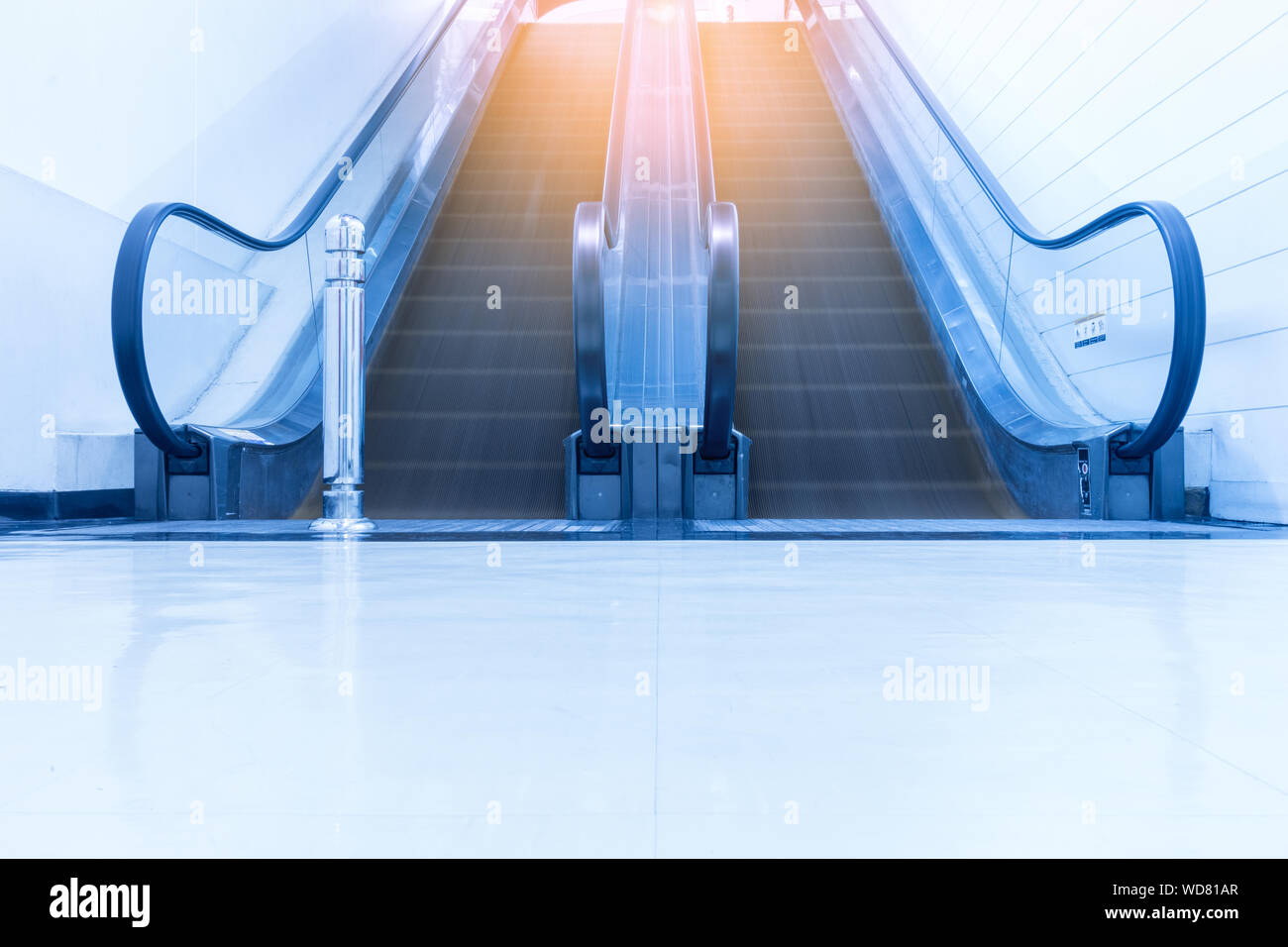 Modern Luxury Escalators Staircase and Decoration in The Airport ...