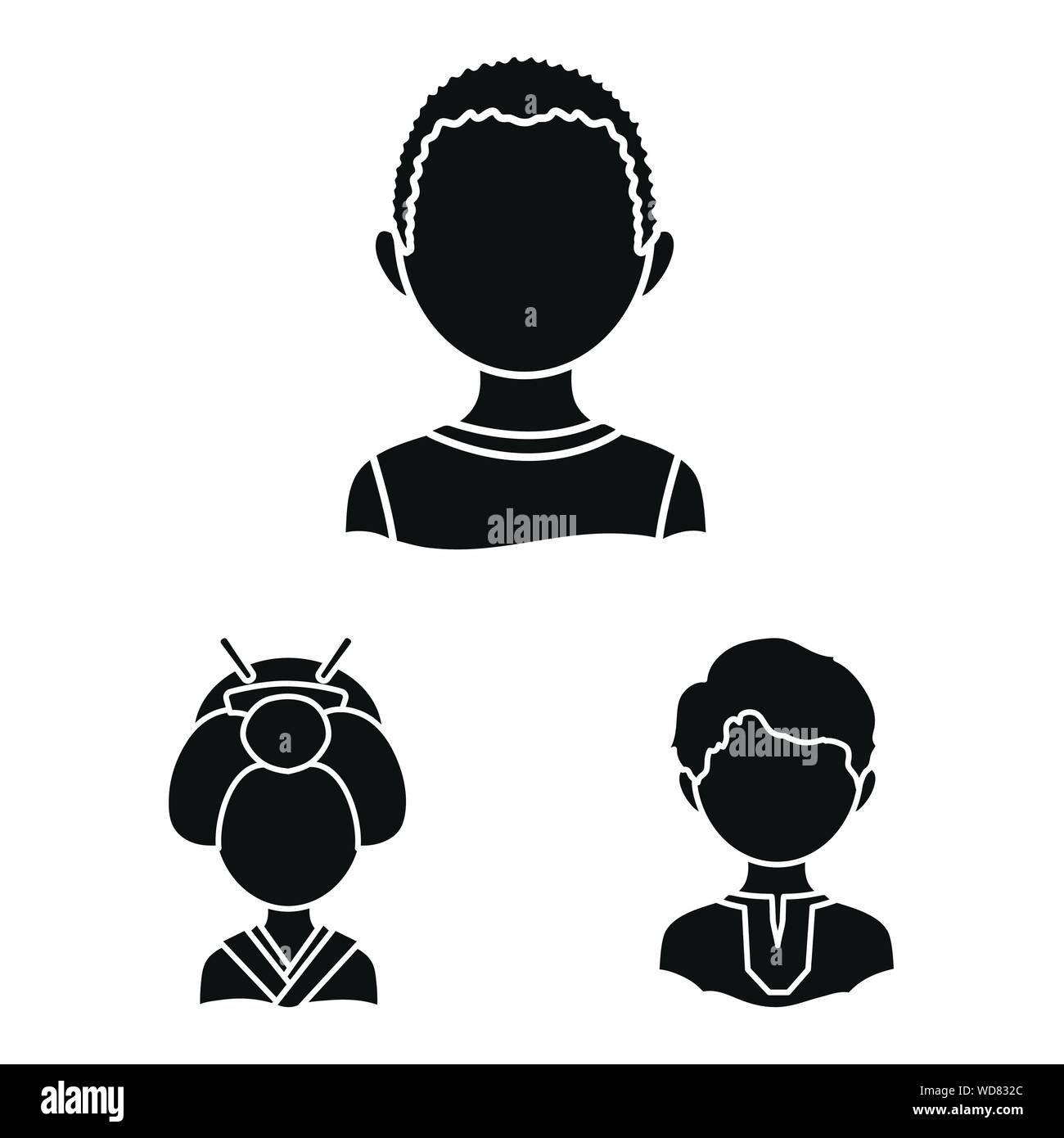 Vector illustration of person and culture symbol. Set of person and ...