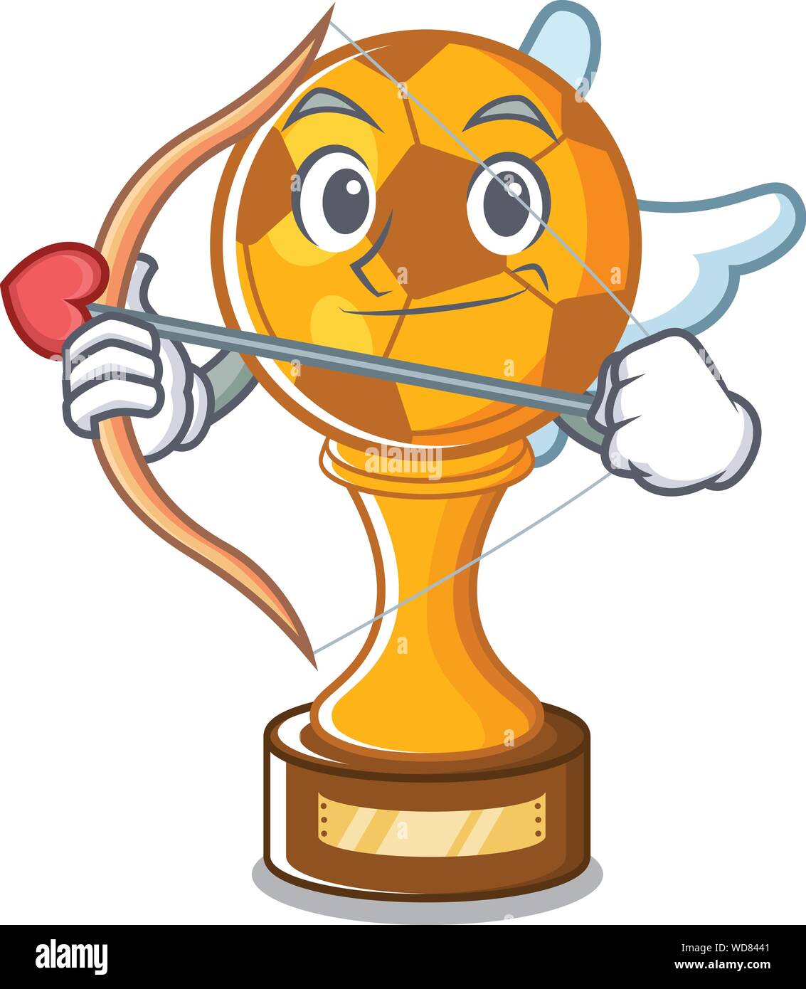 Cupid soccer trophy isolated with the cartoon Stock Vector Image & Art ...