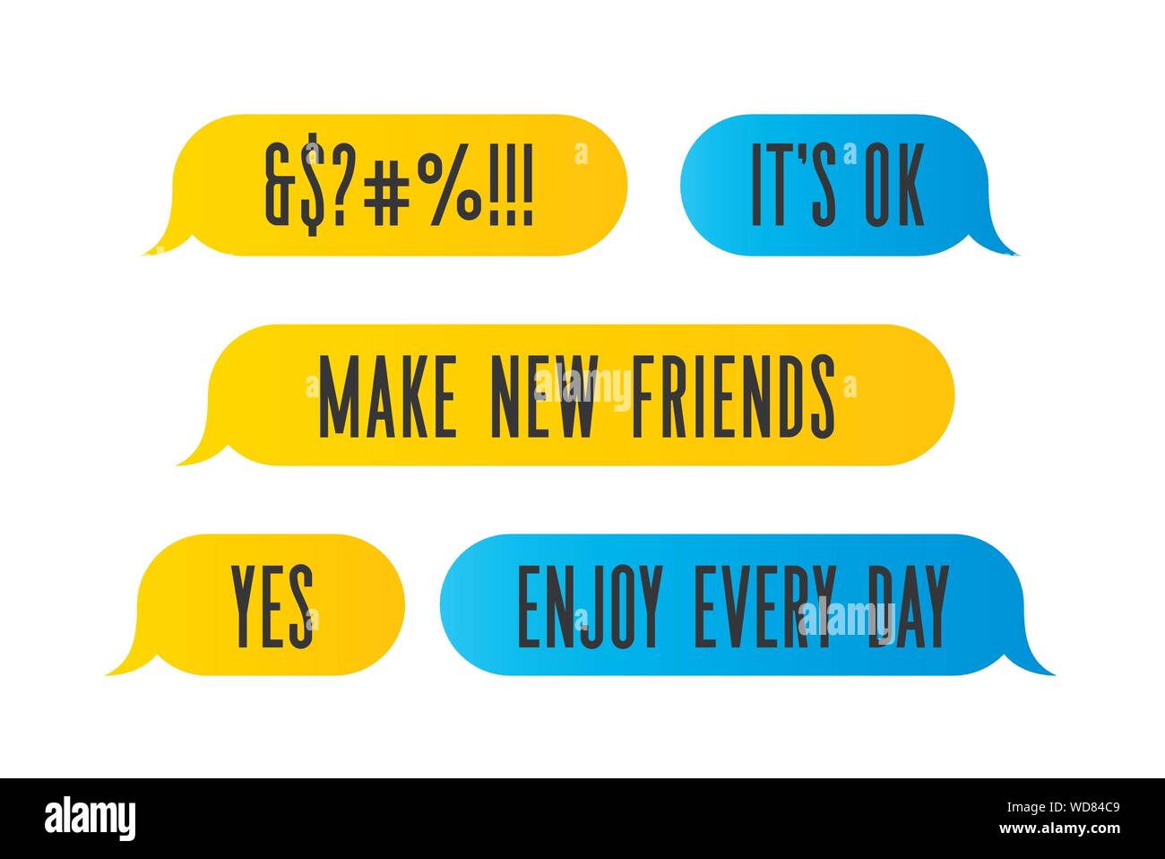 Speech Bubble. Set of colorful cloud talk speech bubble Stock Vector ...