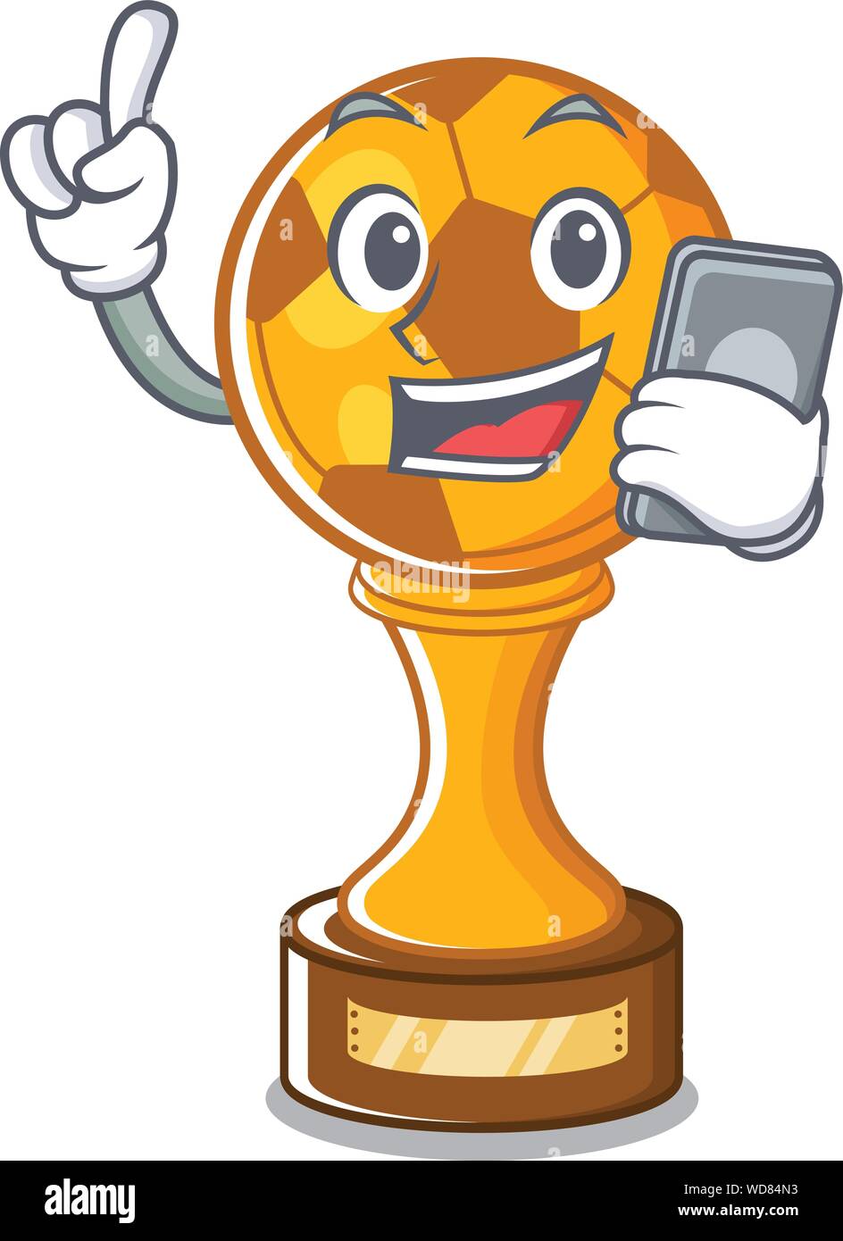 With phone soccer trophy isolated with the cartoon Stock Vector Image ...