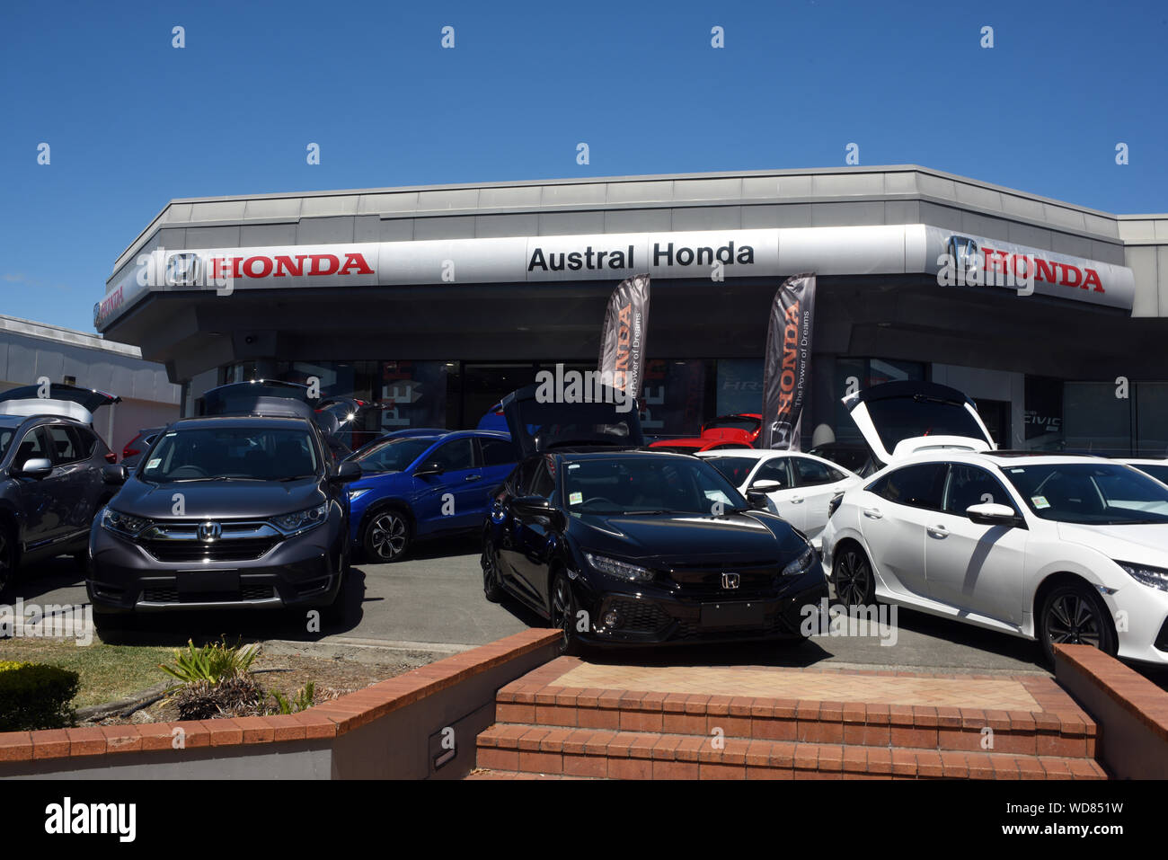 Austral Honda showrooms and display at Newstead, Brisbane Stock Photo ...