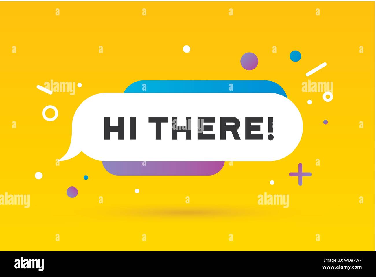 Hi There. Banner, speech bubble, poster and sticker concept Stock ...