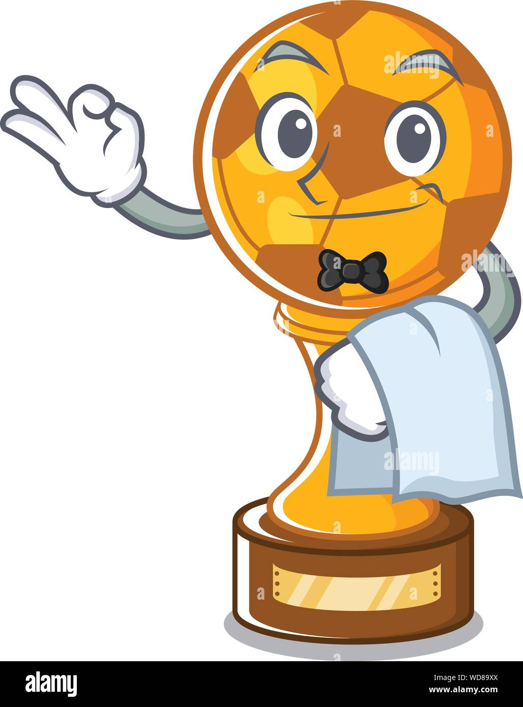 Waiter soccer trophy in the cartoon drawer Stock Vector Image & Art - Alamy