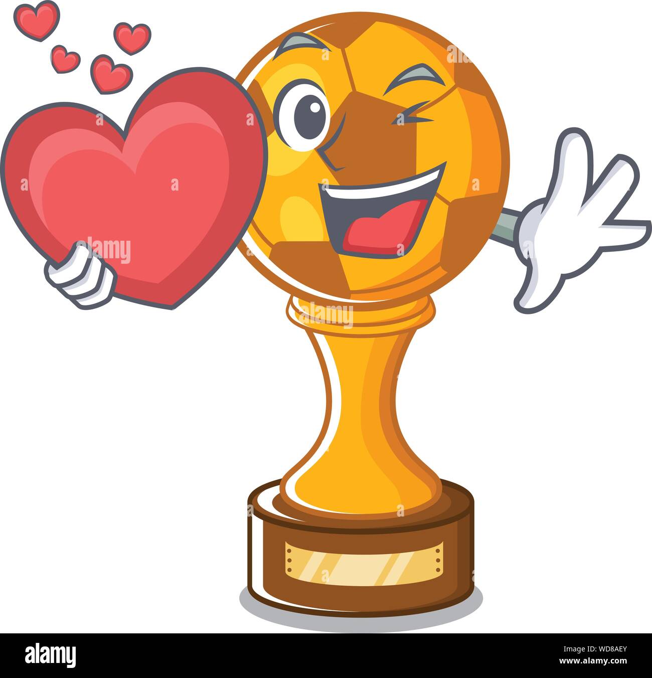 With heart soccer trophy in the cartoon drawer Stock Vector Image & Art ...
