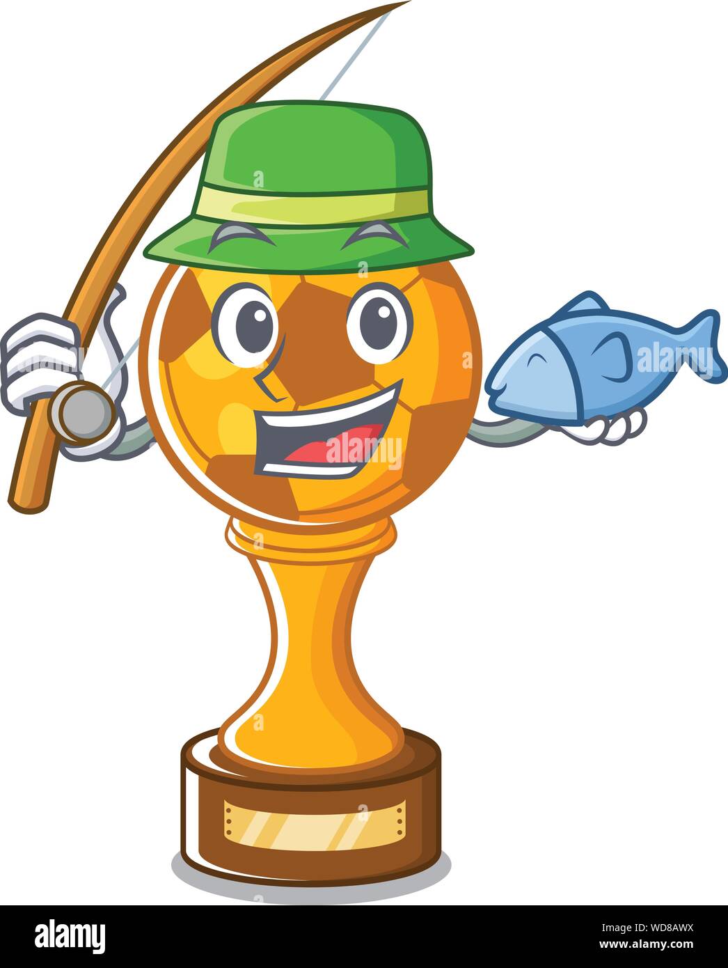Fishing soccer trophy in the cartoon drawer Stock Vector Image & Art ...