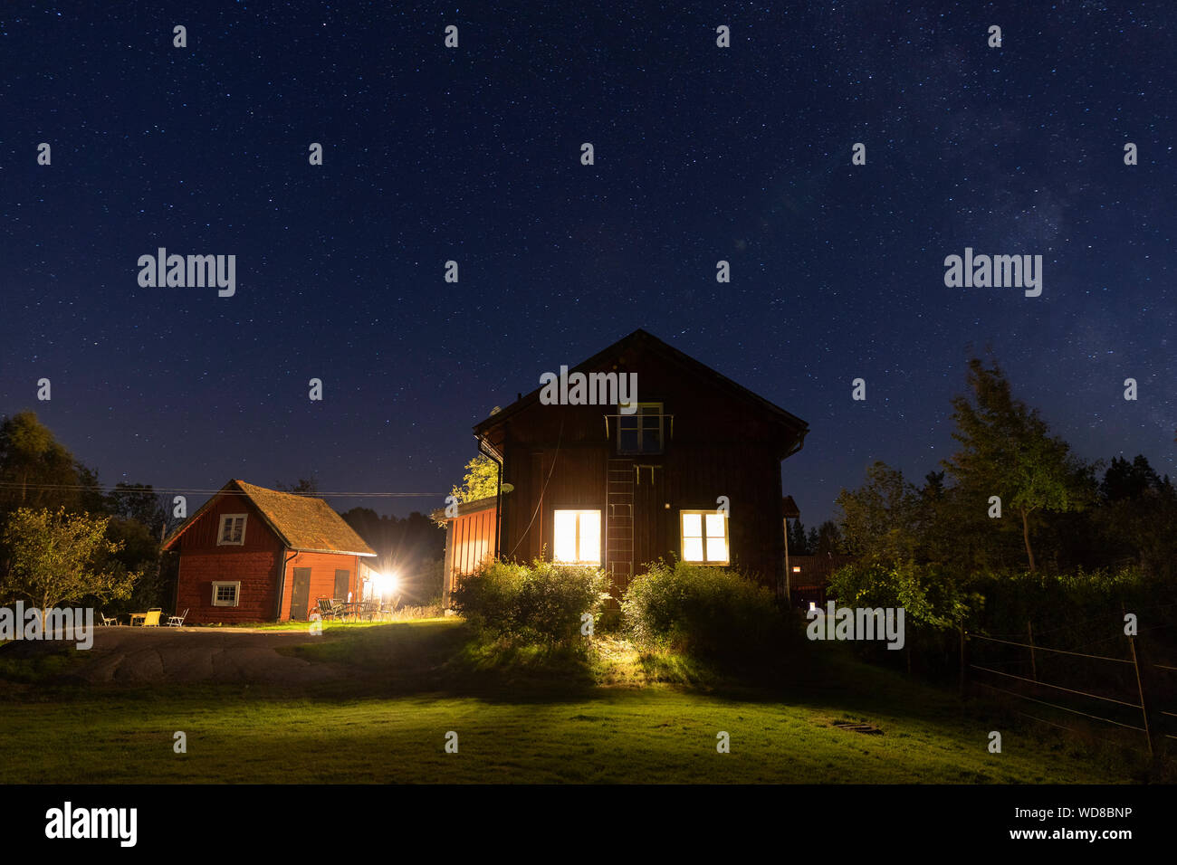 House night window exterior hi-res stock photography and images - Alamy