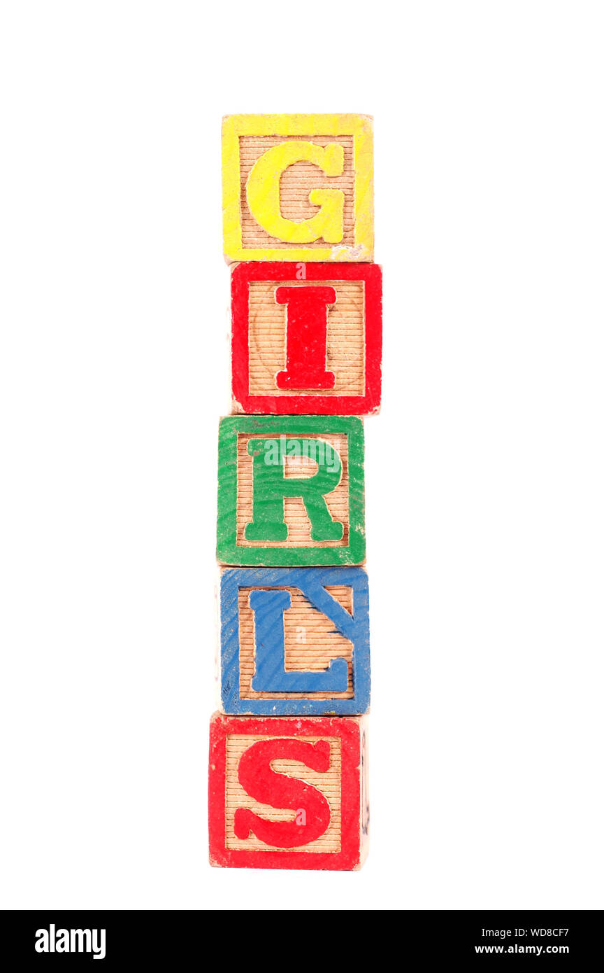 Word girl written with wooden blocks Stock Photo - Alamy