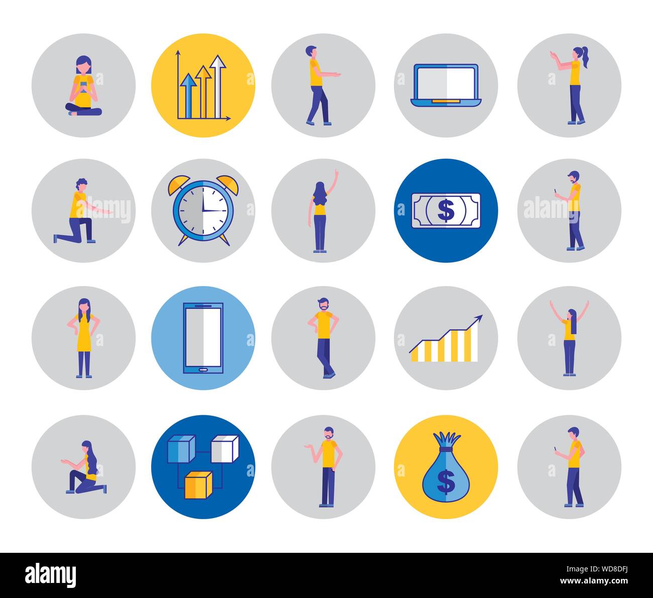 people and bundle business icons Stock Vector Image & Art - Alamy