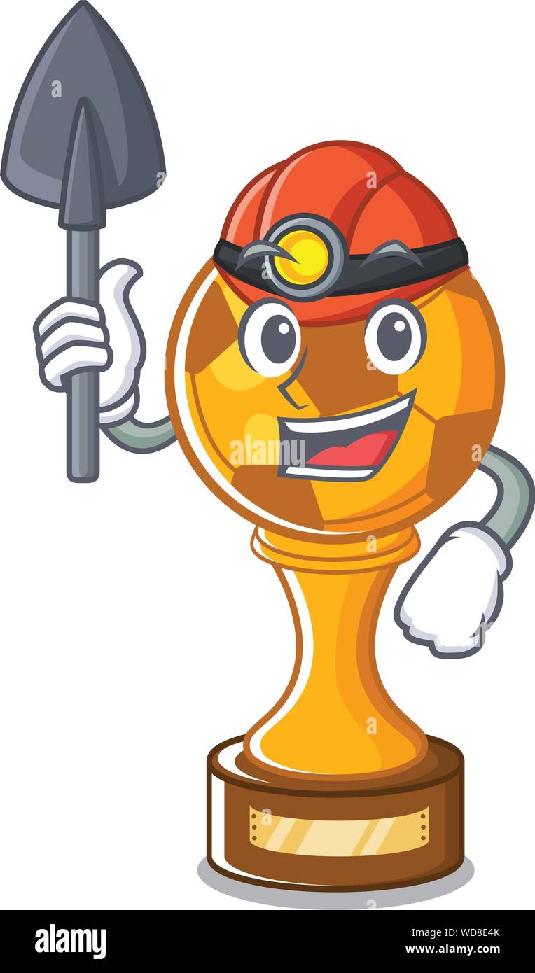 Miner soccer trophy in the cartoon drawer Stock Vector Image & Art - Alamy