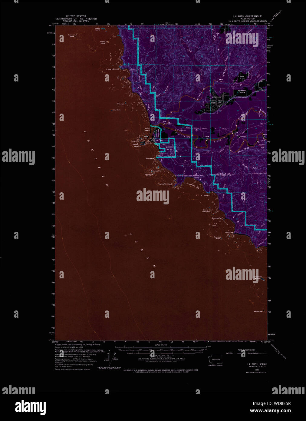 La push washington state map hi-res stock photography and images - Alamy