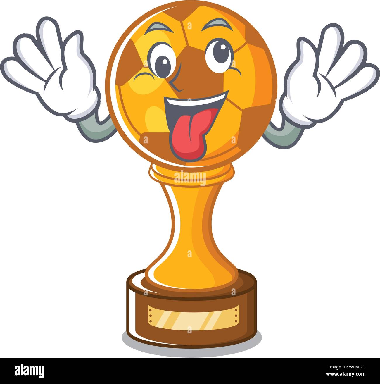 Crazy soccer trophy above cartoon wooden table Stock Vector Image & Art ...