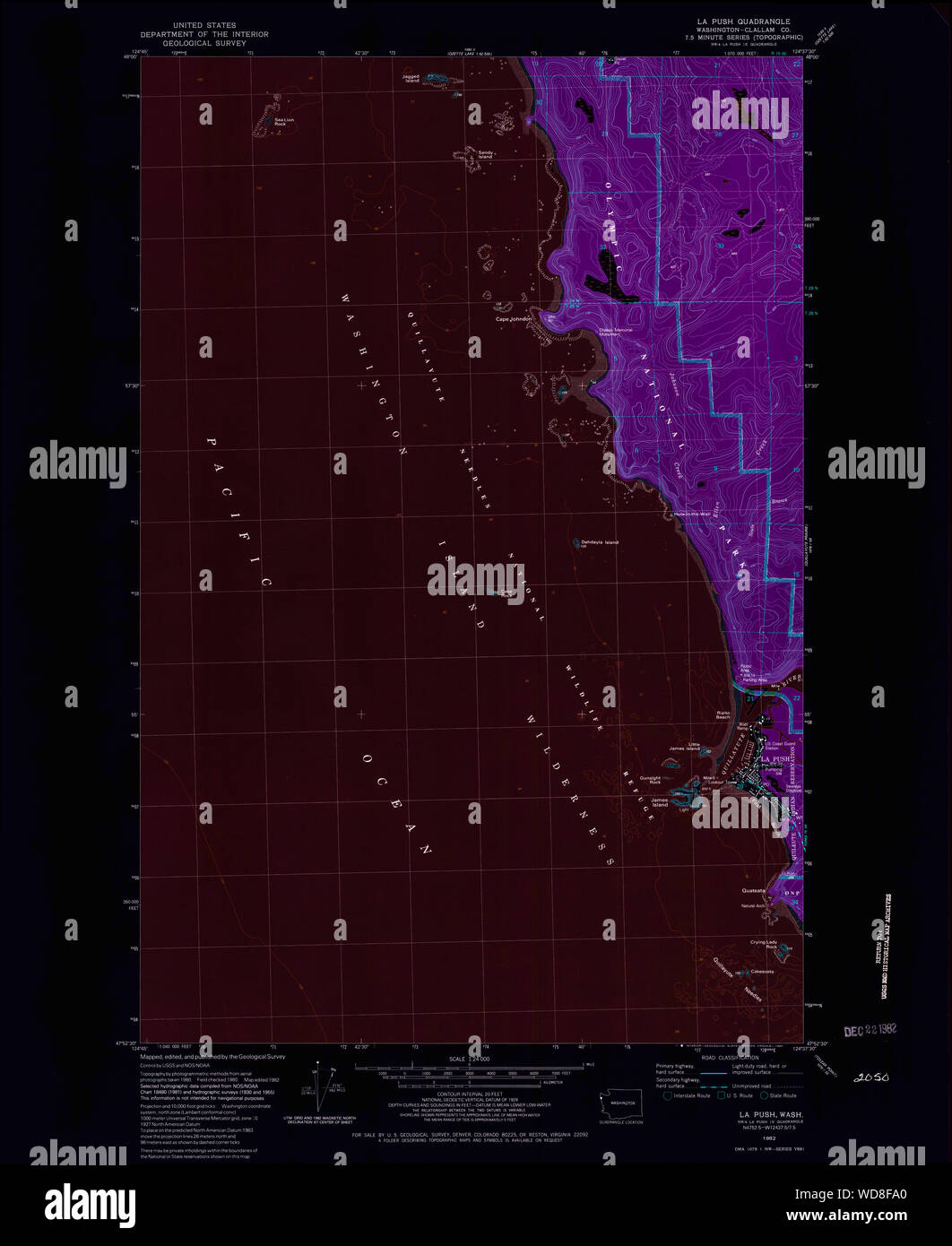 La push washington state map hi-res stock photography and images - Alamy