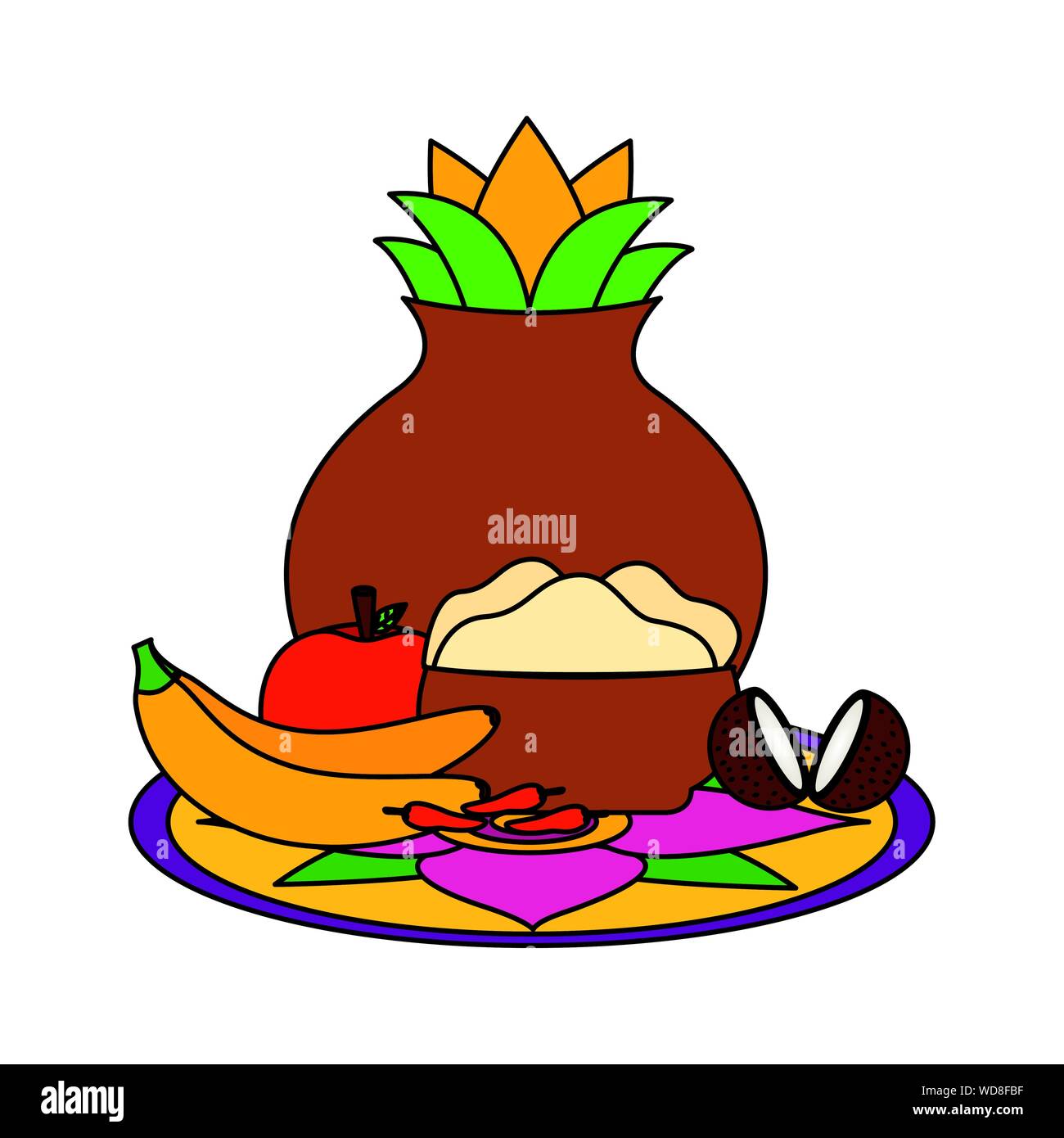 Clay pot of onam celebration design Stock Vector Image & Art - Alamy
