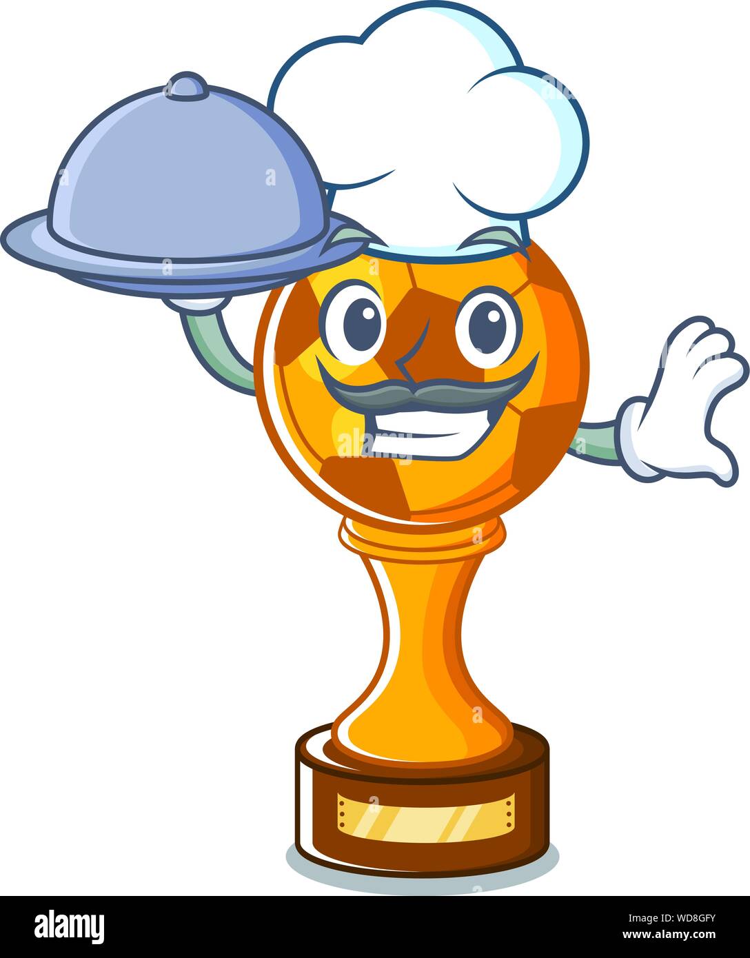 Chef with food soccer trophy in the cartoon drawer Stock Vector Image ...