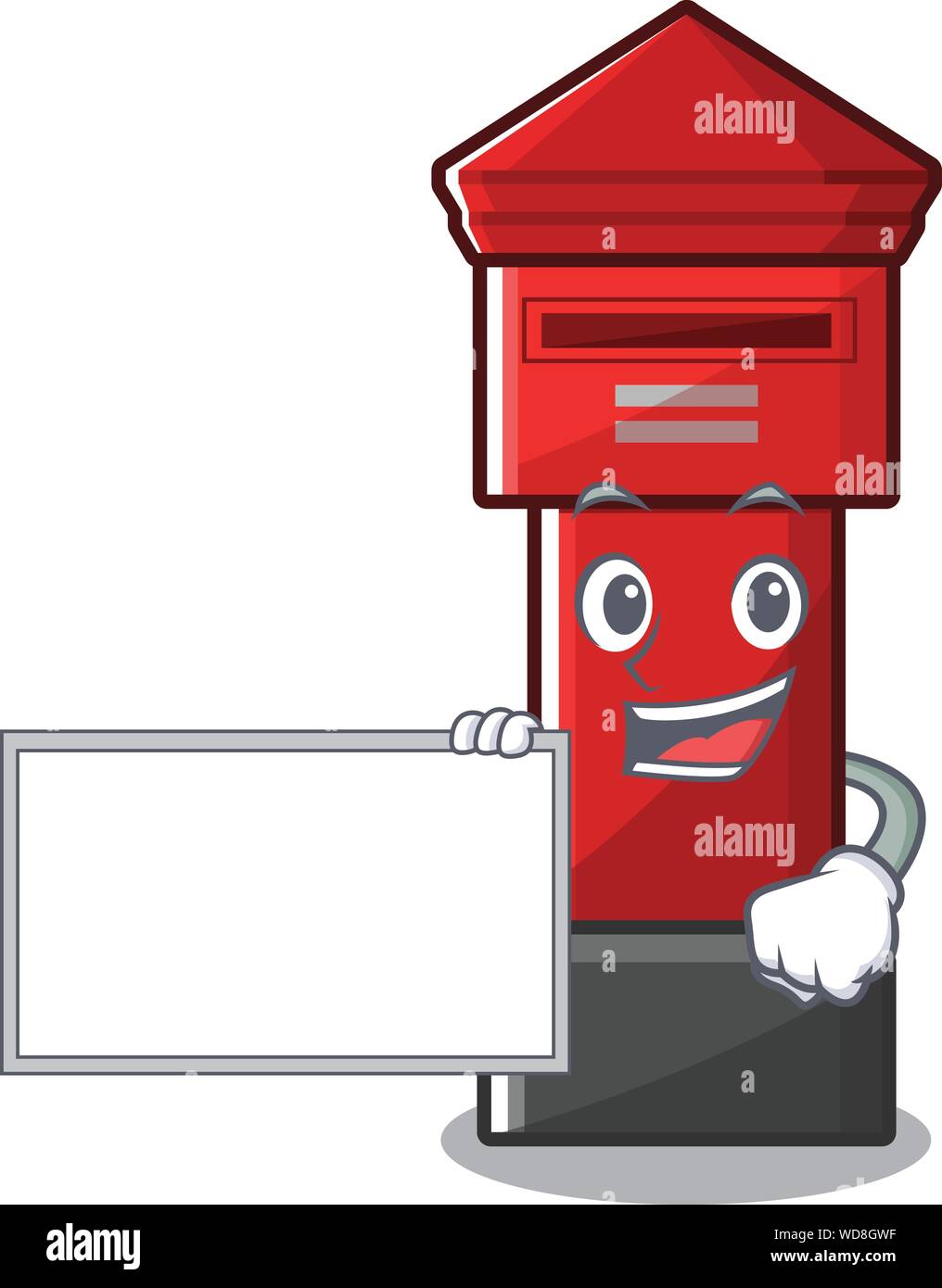 With board pillar box isolated with the cartoon Stock Vector Image ...
