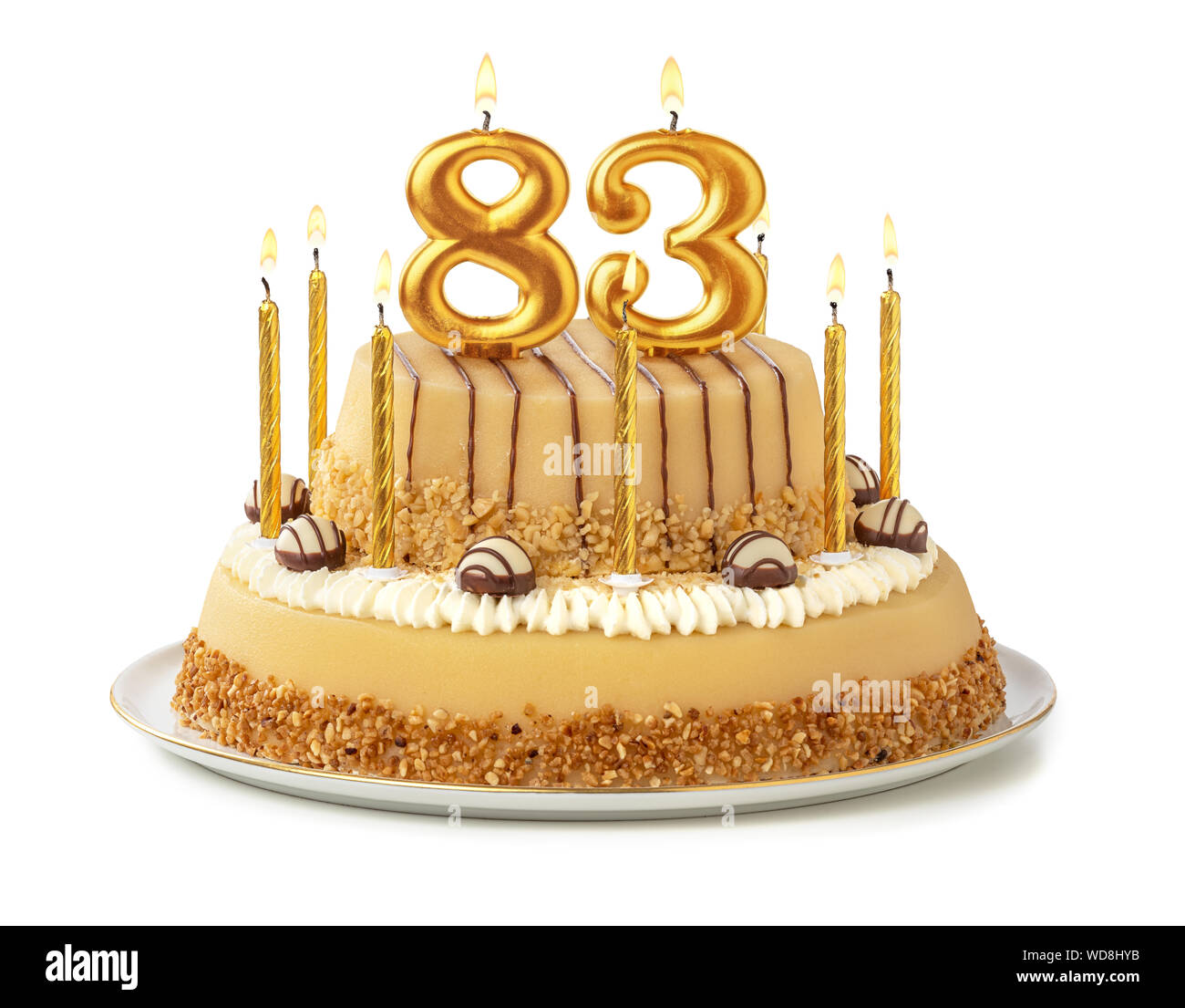 Birthday cake and candle 83 hi-res stock photography and images - Alamy