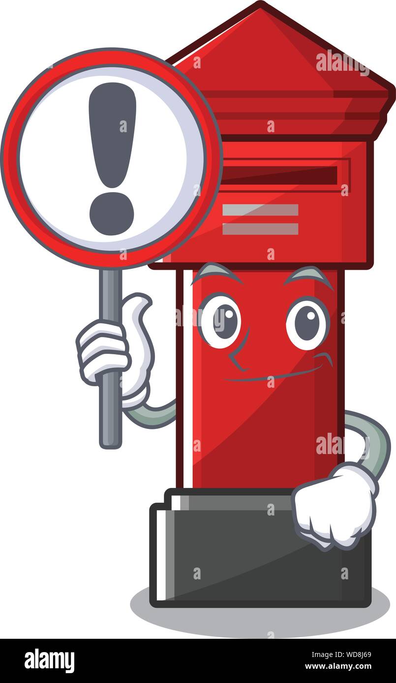 With signWith sign pillar box isolated with the cartoon Stock Vector ...