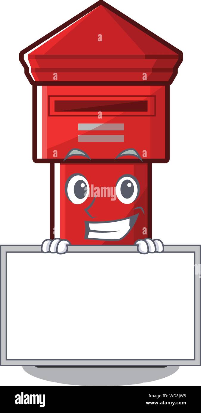 Grinning with board pillar box isolated with the cartoon Stock Vector ...