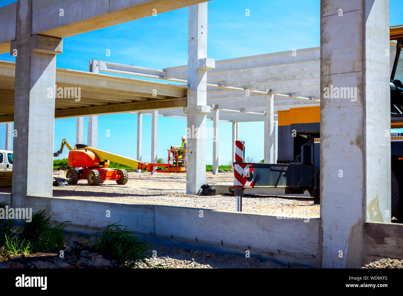 View on extended side hydraulic outrigger to increase crane stability ...